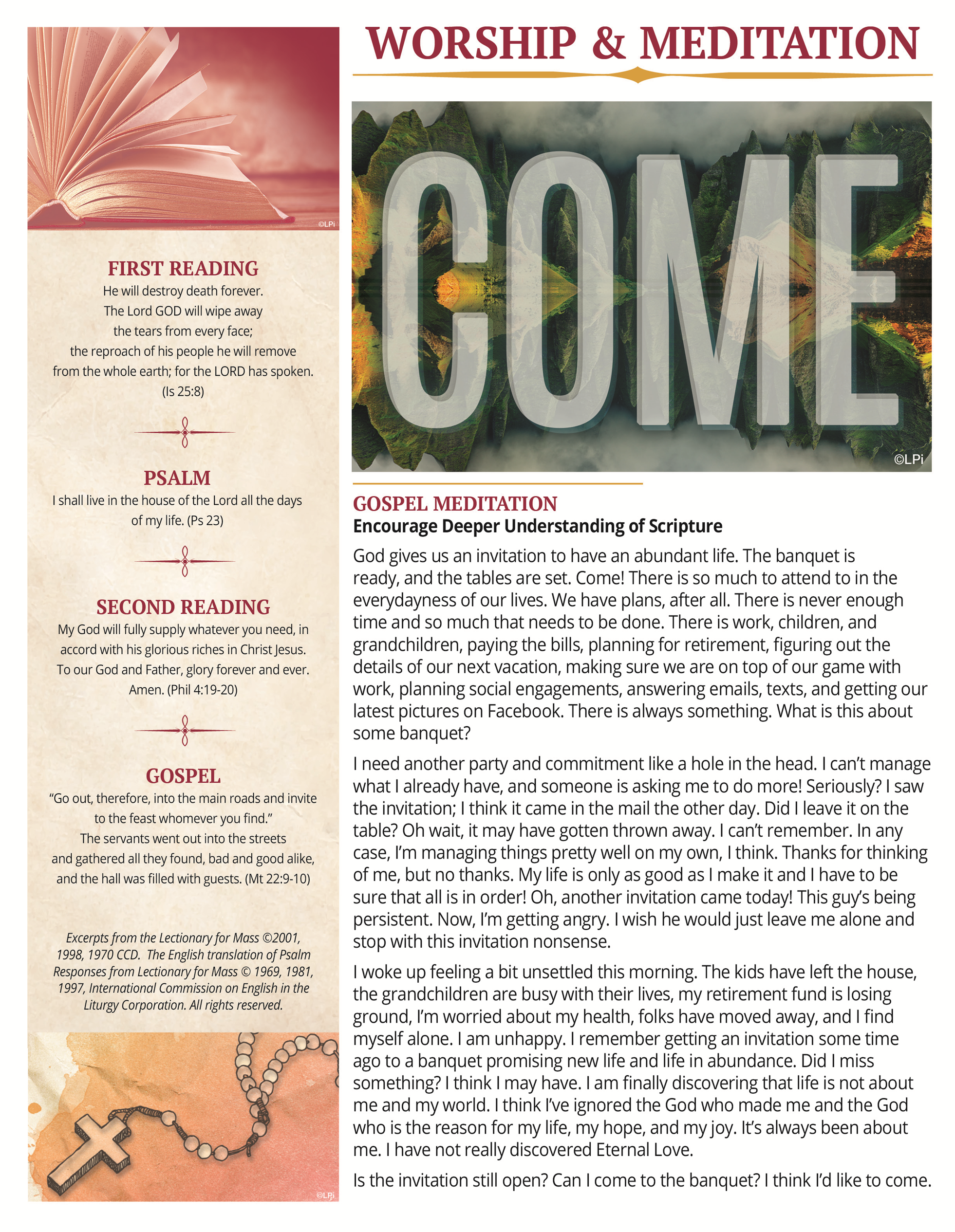 October 11th Reflections - St. James Cazenovia Church